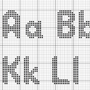 Big Cross-stitch English Alphabet Pattern With Modern Thick Letters ...