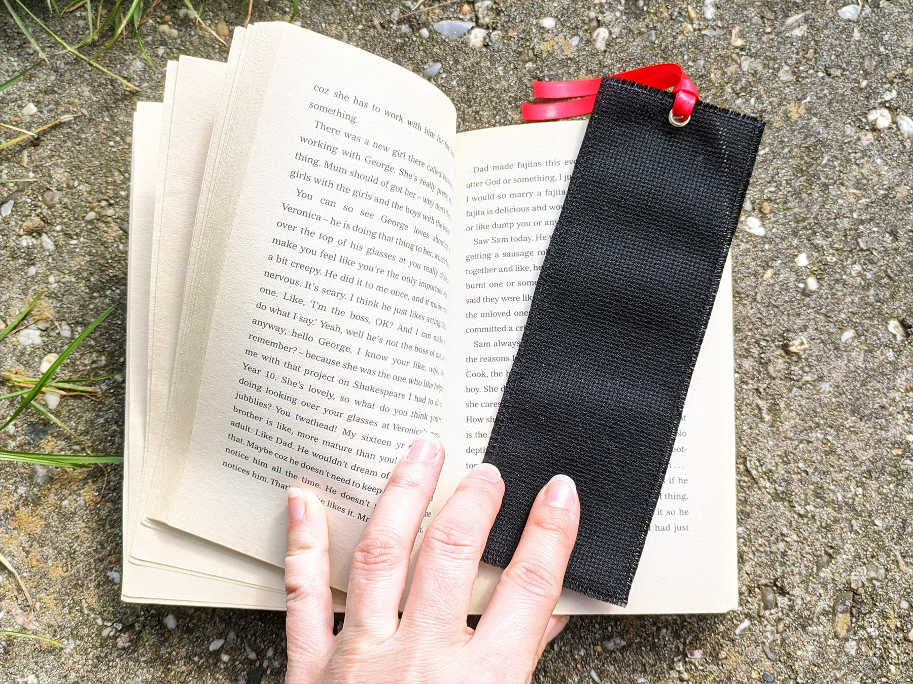 Black Aida Cloth Bookmark: Cross Stitch Embroidery DIY Supply (aida 14 ...