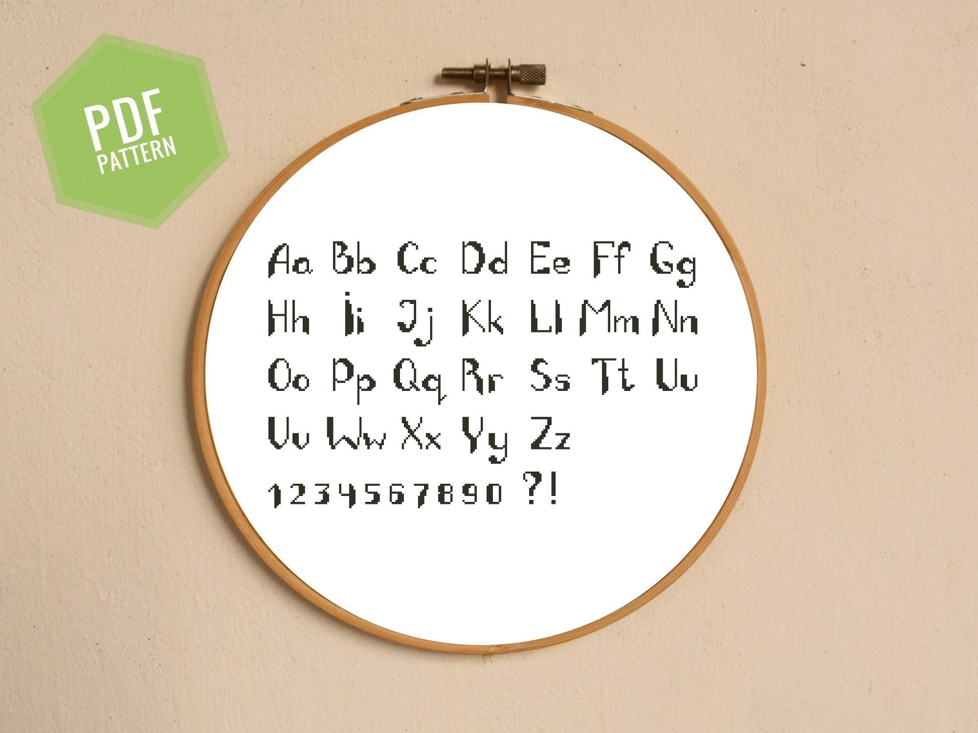 Nice Cross-stitch English Alphabet Pattern With Modern Middle Sized ...