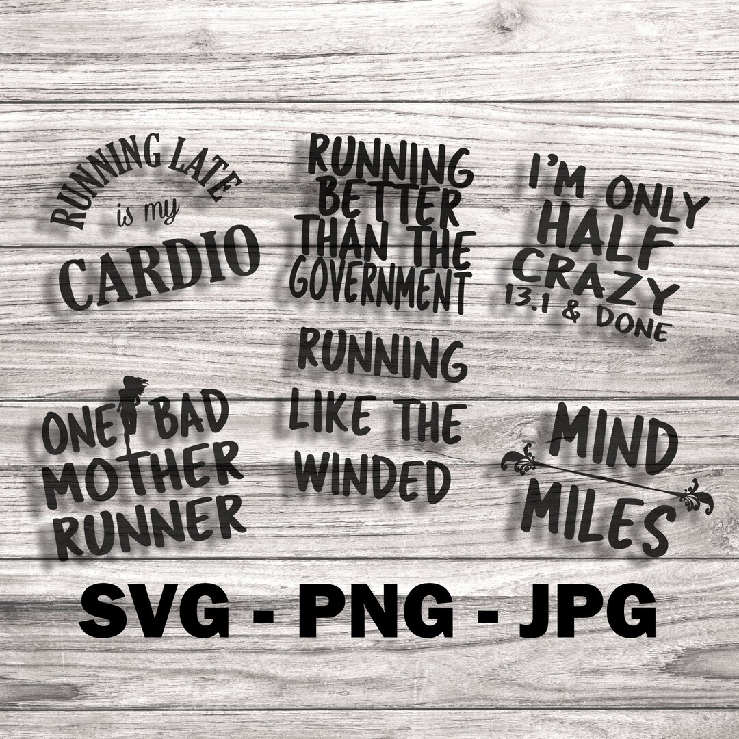 Running Themed Vector Collection - Template SVG/PNG/JPG Vector File - Etsy