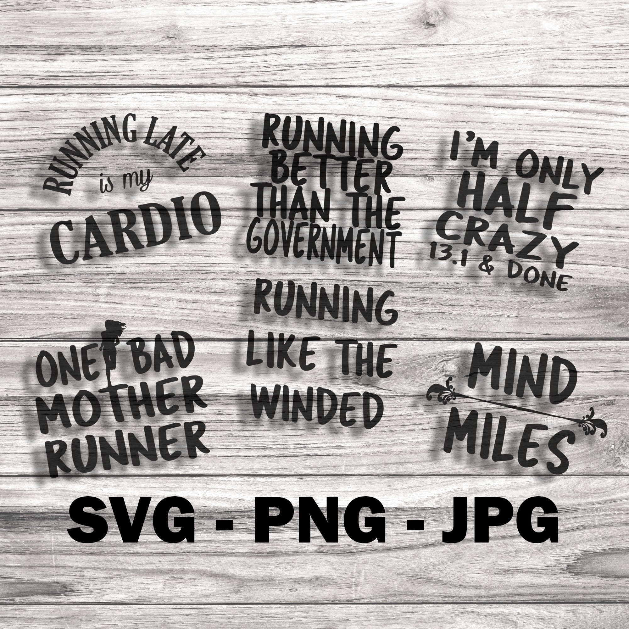 Running Themed Vector Collection Template SVG/PNG/JPG Vector File - Etsy