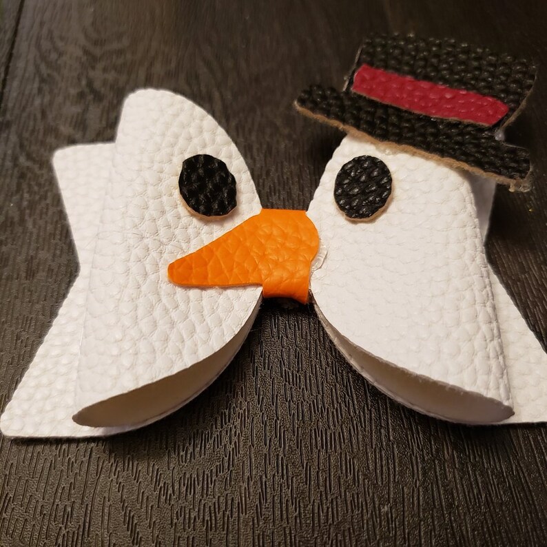 Snowman Christmas Hair Bow SVG Template | Etsy