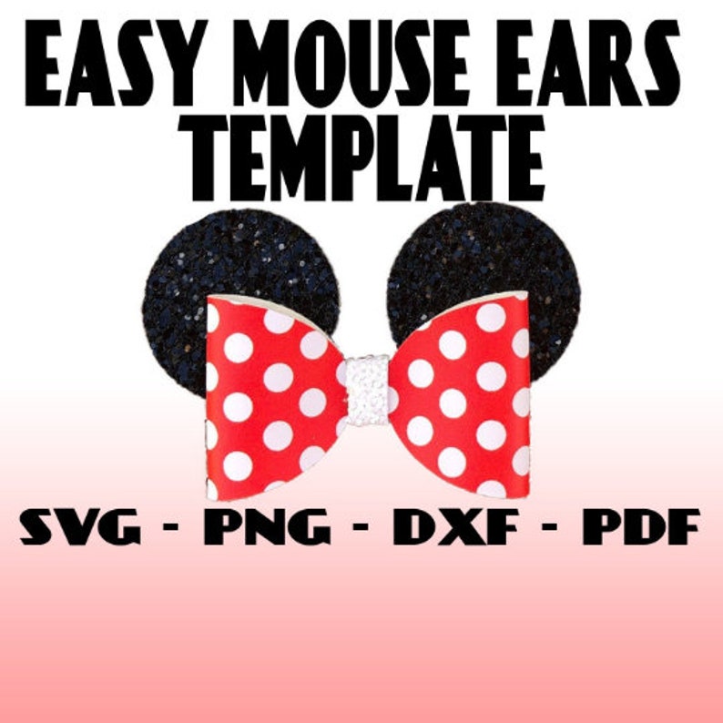 Mouse Ears SVG Collection Bundle - Hair Clip Template Vector - Faux ...