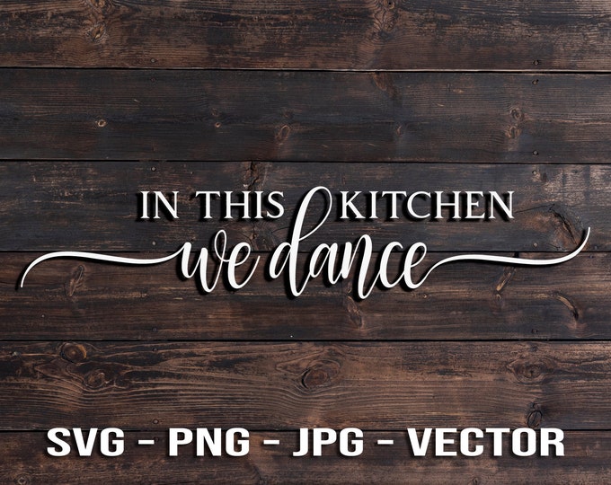 In This Kitchen We Dance Lightly Distressed Wood Sign - Etsy