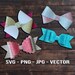 Scalloped, Squared, and Angled Bow SVG Bundle Templates Vectors - Png ...