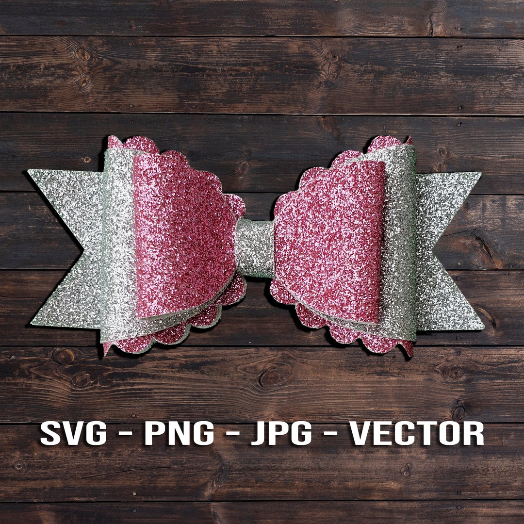 Elegant Scalloped Bow SVG Vector Template Download - Etsy