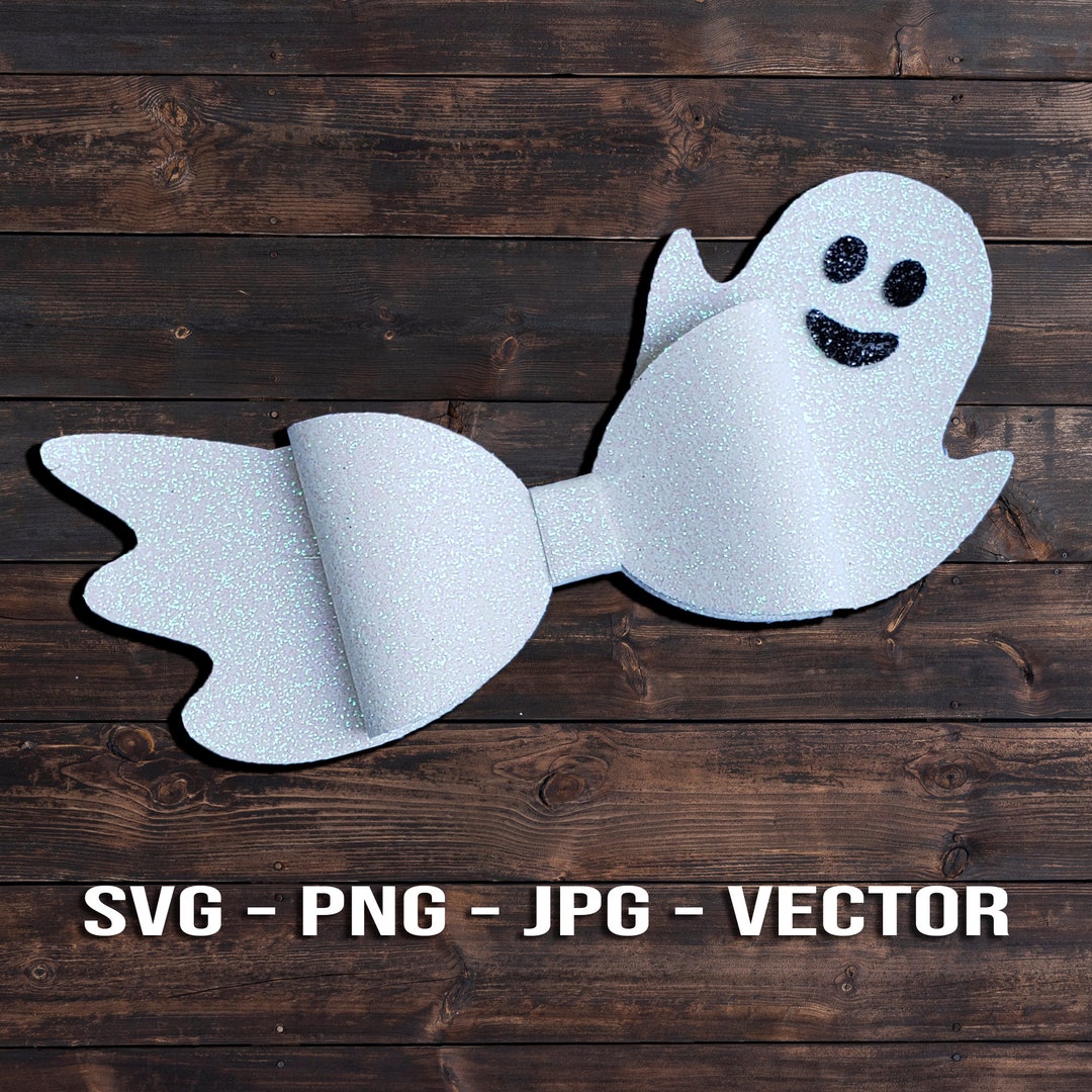 Cute Ghost Halloween Hair Bow SVG - Hair Clip Template Svg/png/dxf/jpeg ...