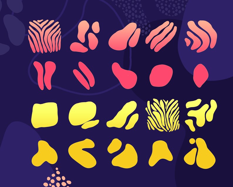 177 Organic Shapes Procreate Stamps - Etsy