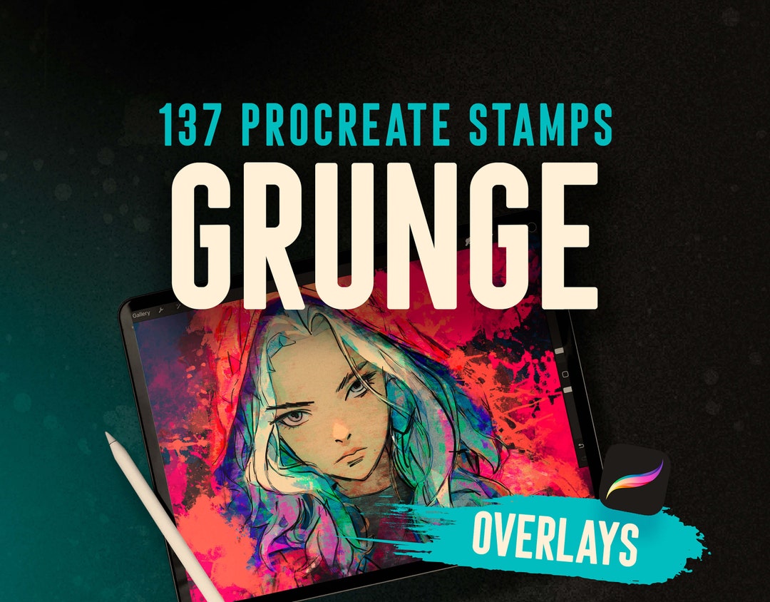 Procreate Brushes Grunge Overlays, Procreate Stamps - Etsy