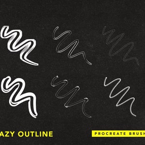 46 Outline Brushes Procreate, Procreate Outline Brush, Crazy Outline ...