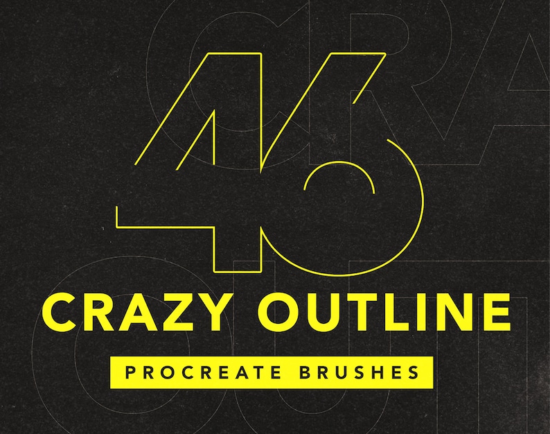 46 Outline Brushes Procreate Procreate Outline Brush Crazy | Etsy