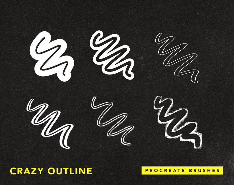 46 Outline Brushes Procreate Procreate Outline Brush Crazy | Etsy