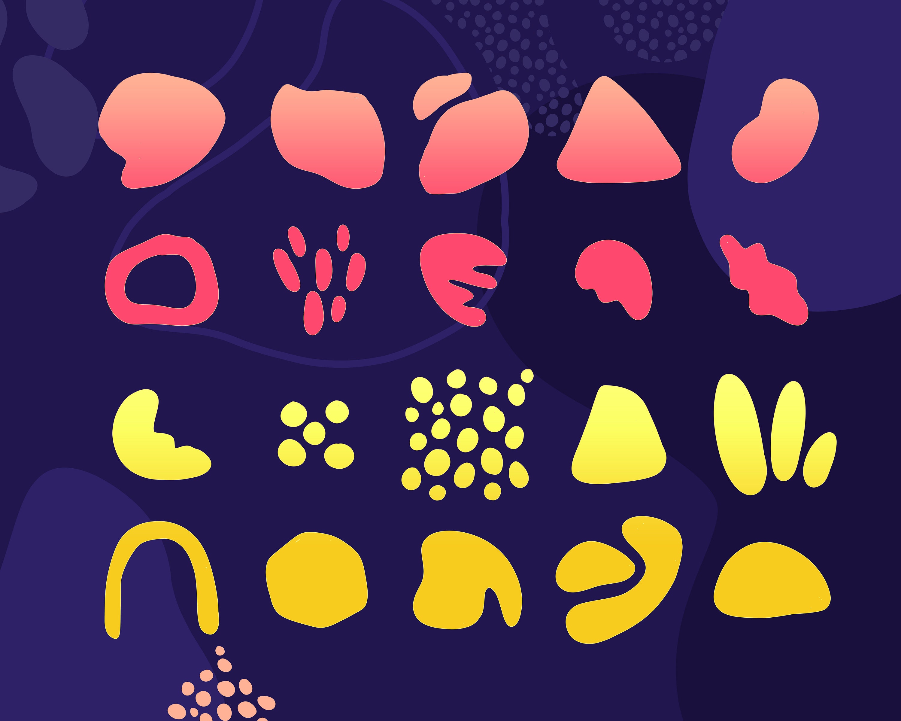 177 Organic Shapes Procreate Stamps - Etsy