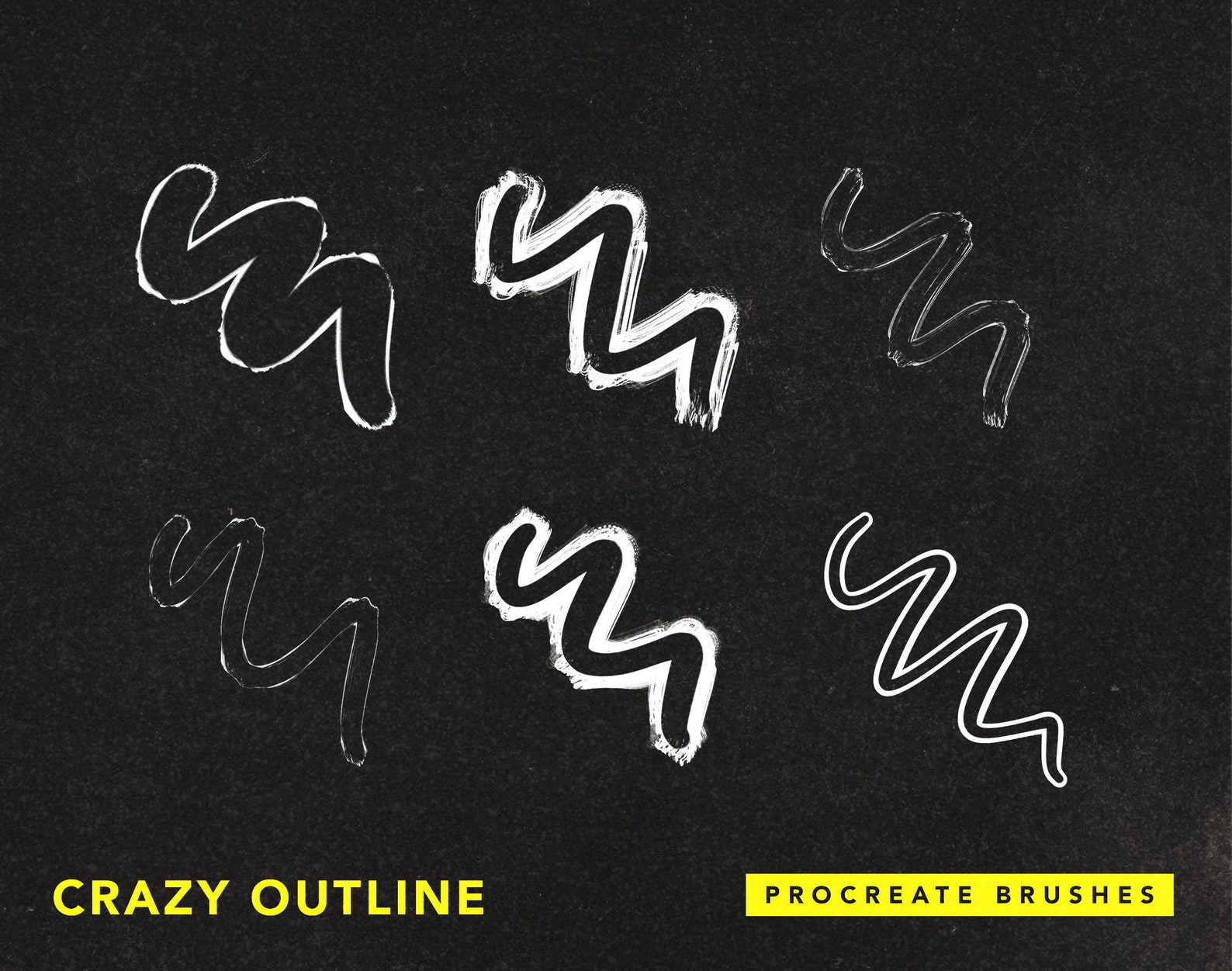 46 Outline Brushes Procreate Procreate Outline Brush Crazy | Etsy