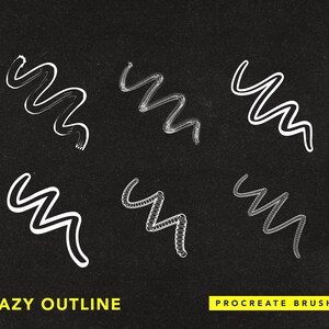 46 Outline Brushes Procreate, Procreate Outline Brush, Crazy Outline ...