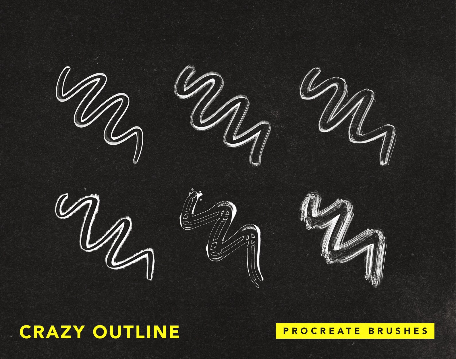 46 Outline Brushes Procreate Procreate Outline Brush Crazy | Etsy