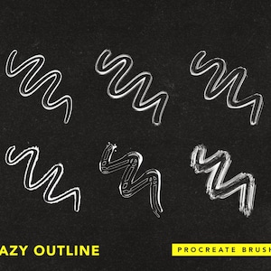 46 Outline Brushes Procreate, Procreate Outline Brush, Crazy Outline ...