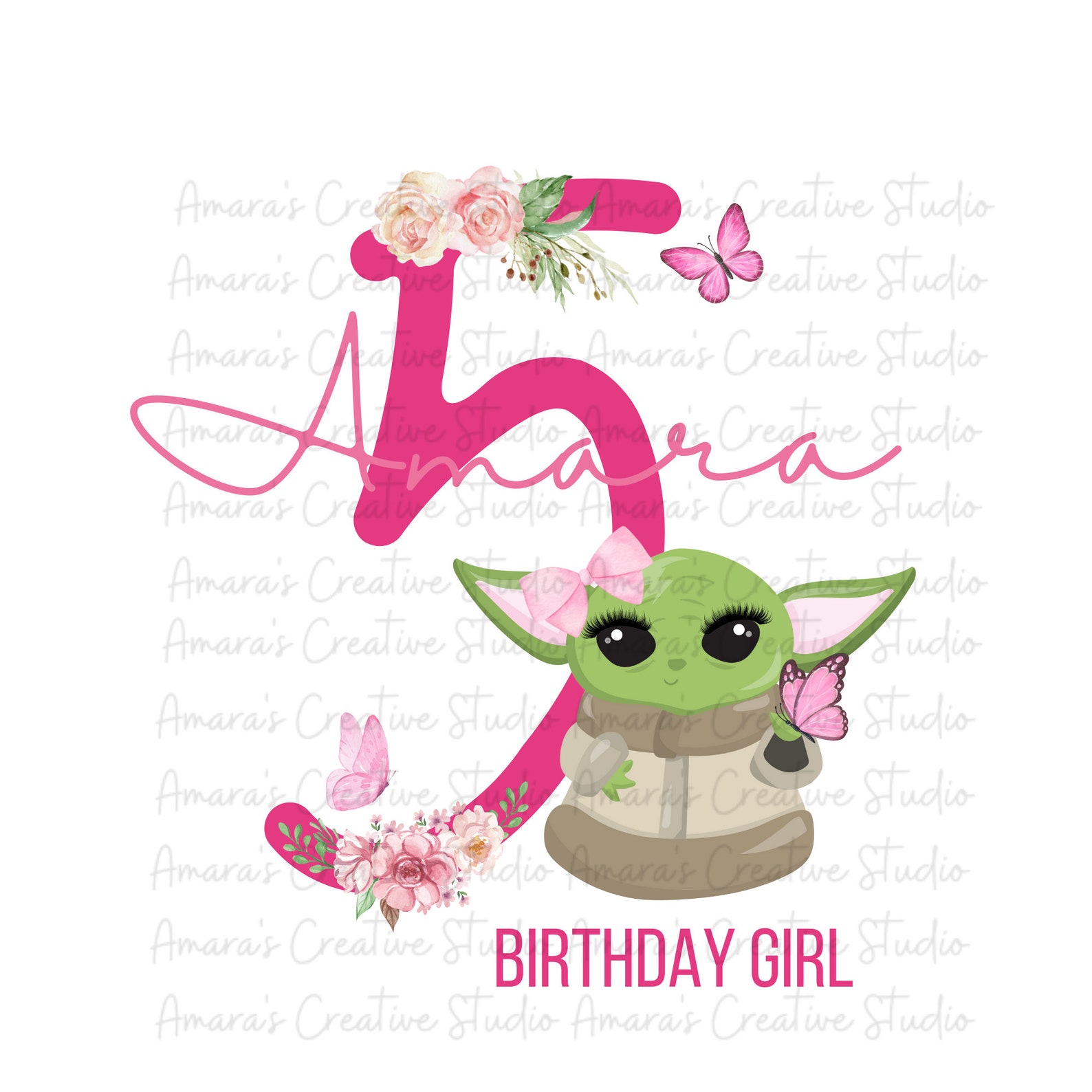 Baby Yoda Girl Birthday Girl Birthday Yoda Girl Clip Art - Etsy