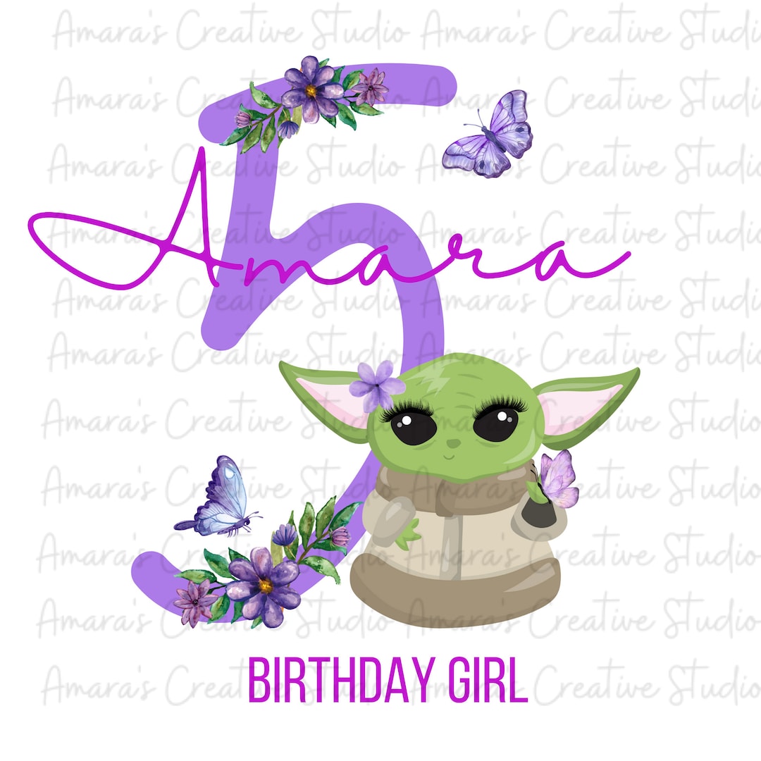 Baby Yoda Girl, Birthday Girl, Birthday Yoda Girl, Clip Art ...