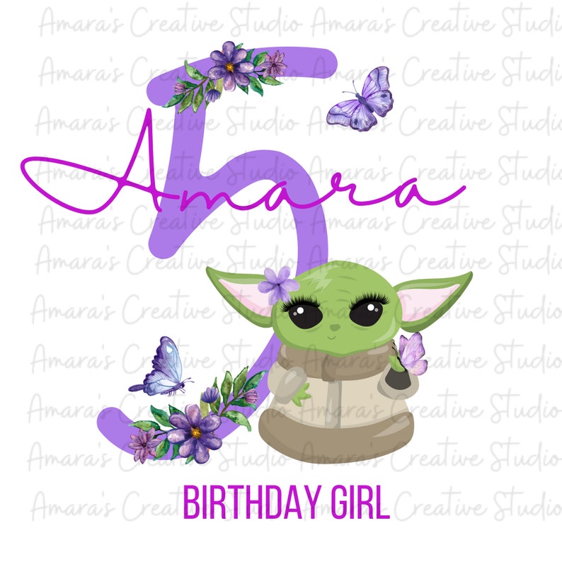 Baby Yoda Girl Birthday Girl Birthday Yoda Girl Clip Art - Etsy