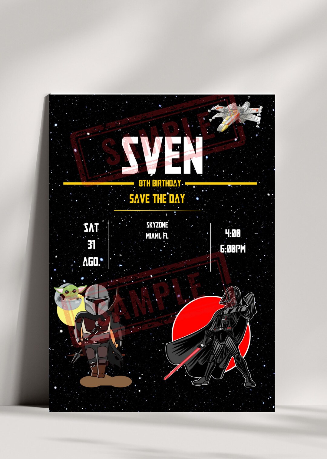 Star Wars, Invite, 5x7, Digital, Birthday, Invitation, Personalized ...