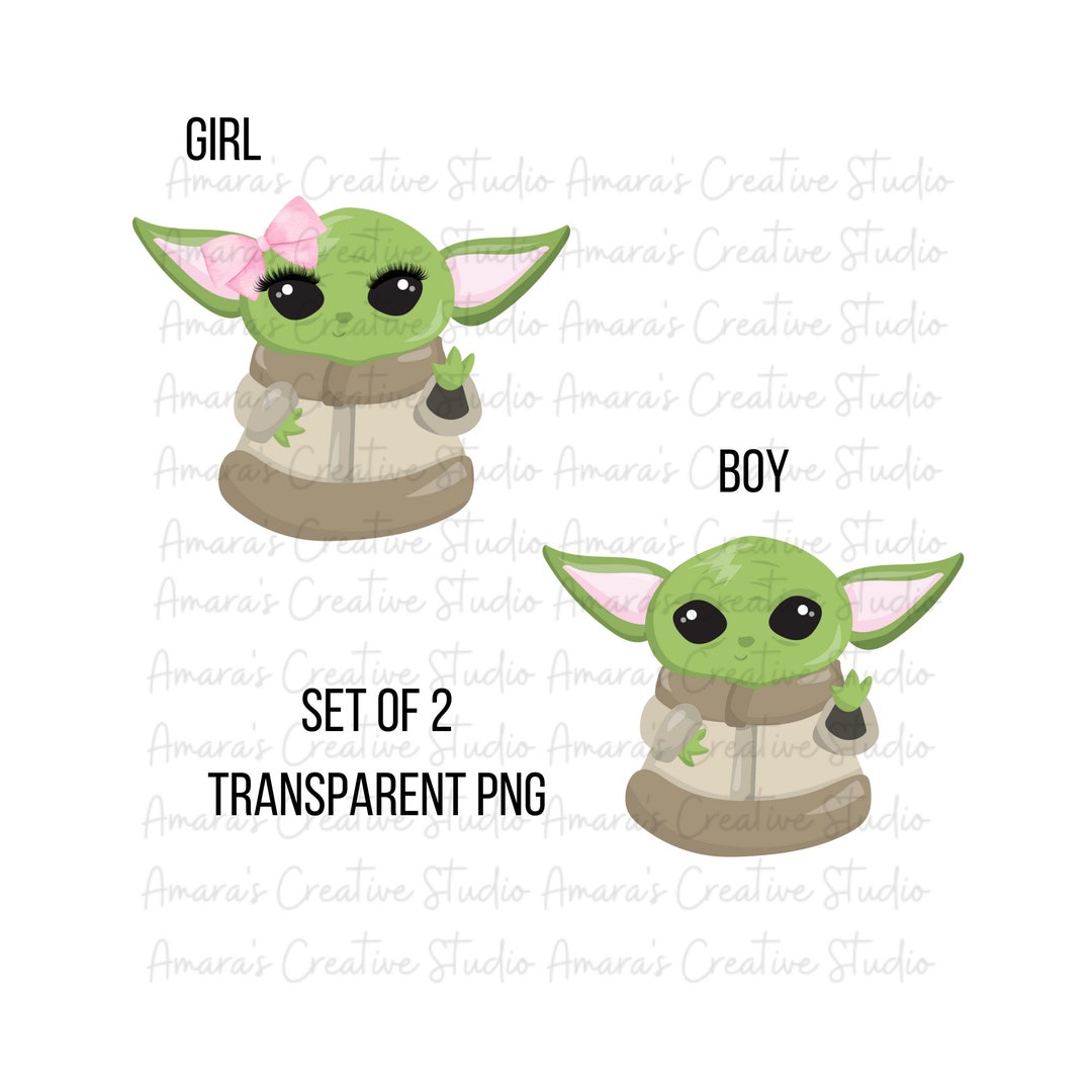 Baby Boy Yoda & Baby Girl Yoda PNG, Transparent Images, Star Wars ...