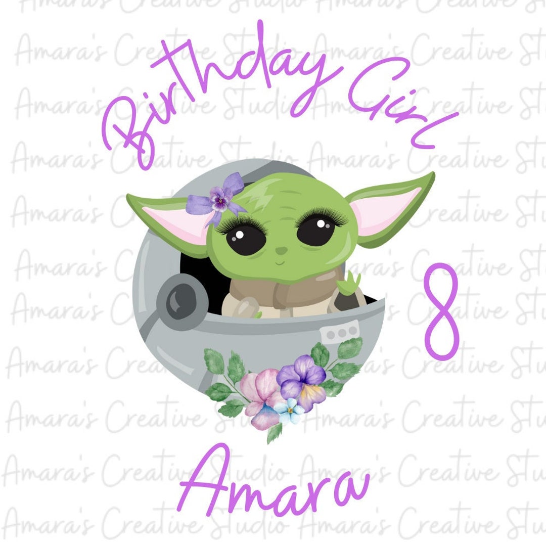 Baby Yoda Girl, Birthday Girl, Birthday Yoda Girl, Clip Art ...