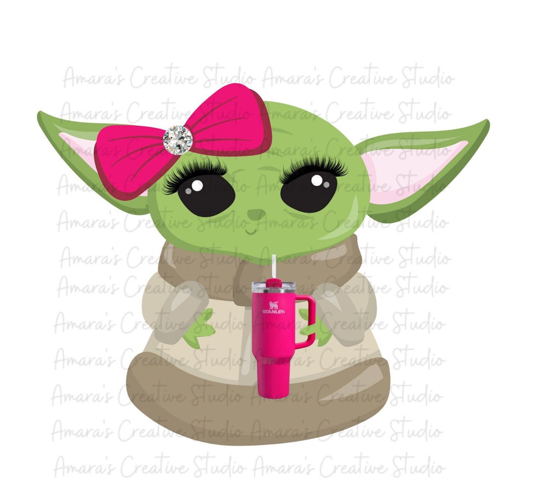 Baby Yoda Valentine's, Stanley PNG, Baby Yoda Girl, Valentines Day ...