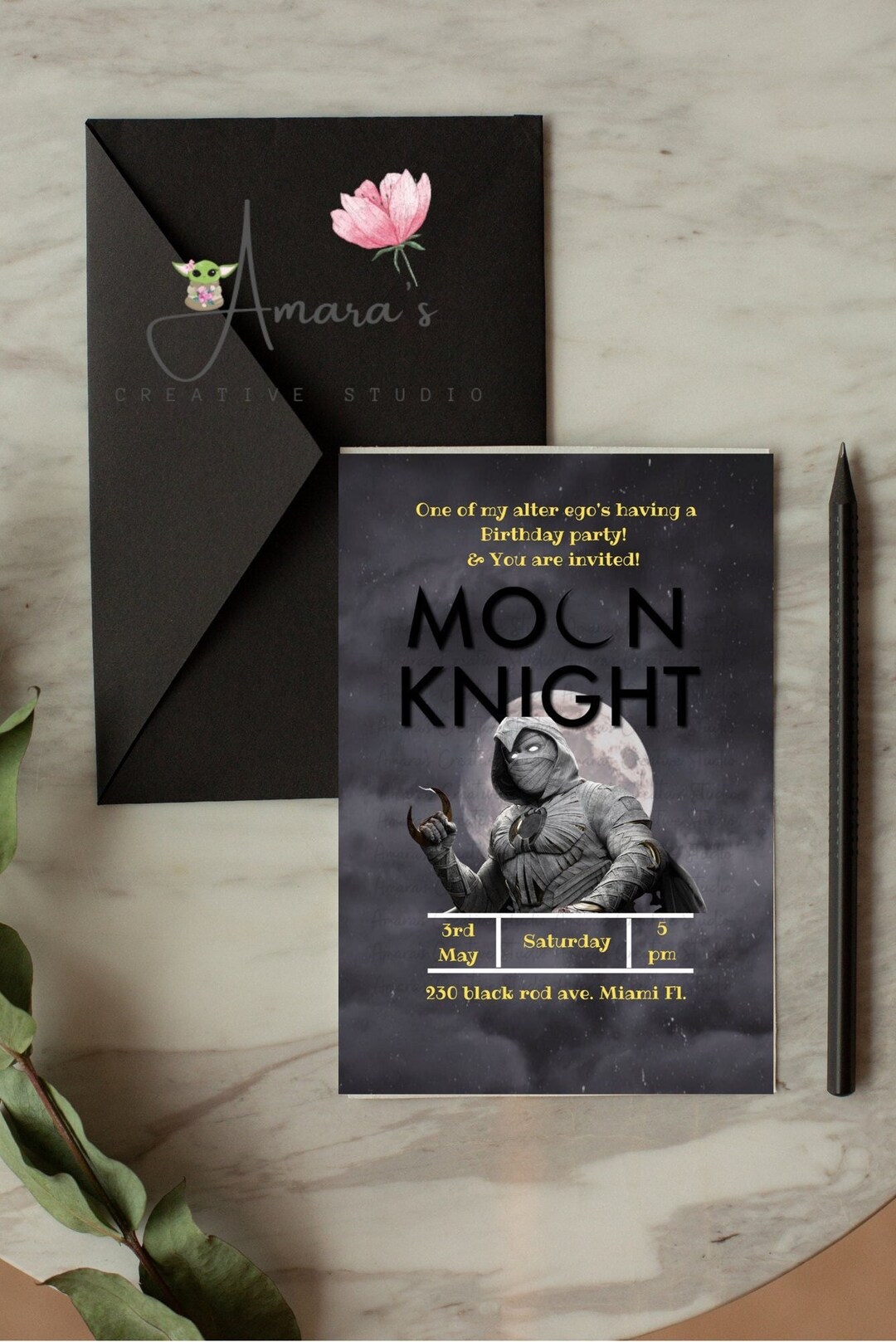 Moon Knight, Marvel Universe, Birthday Invite - Etsy