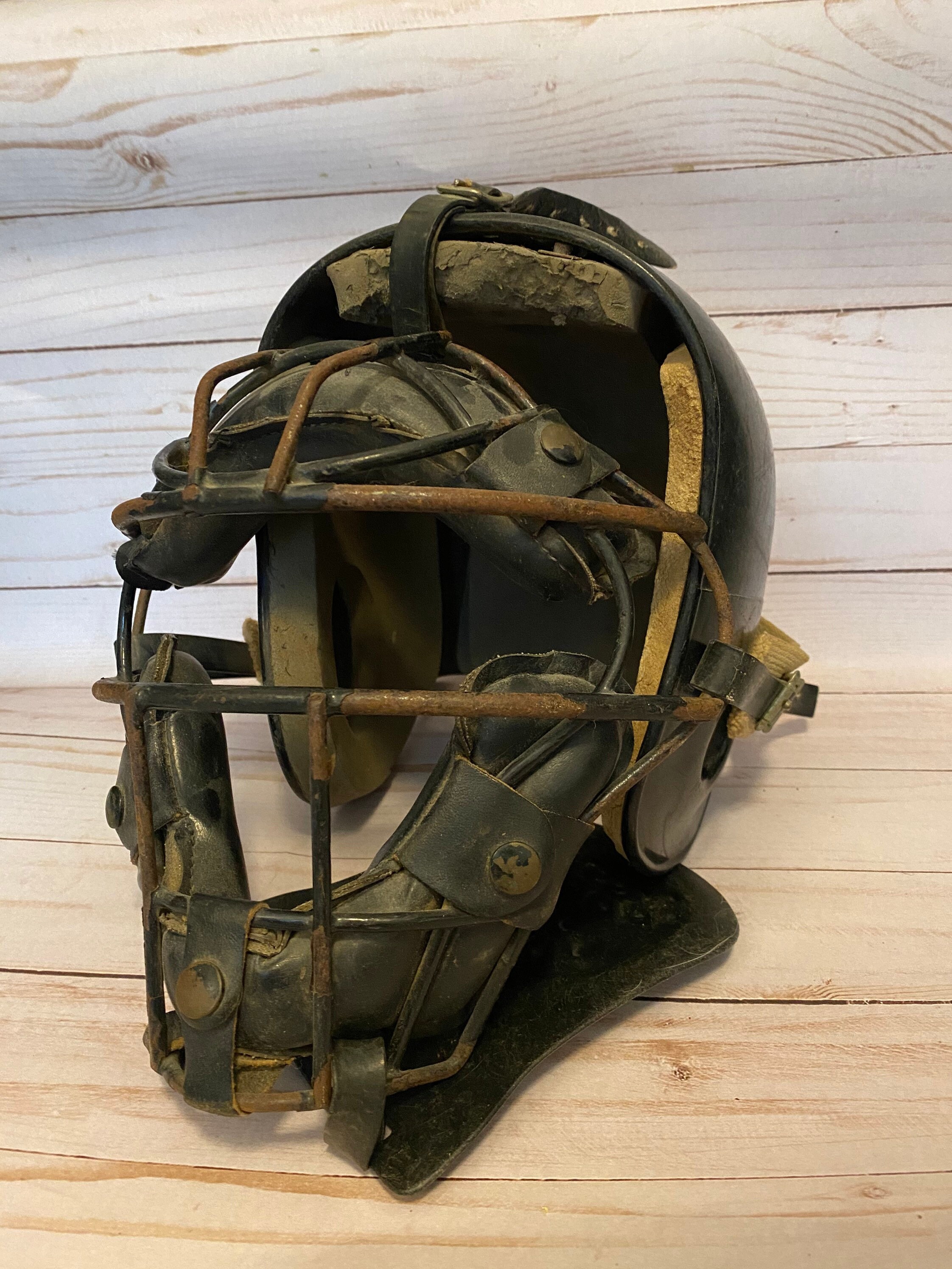 Buy Antique Catchers Mask and Rawlings Helmet Vintage Baseball ...
