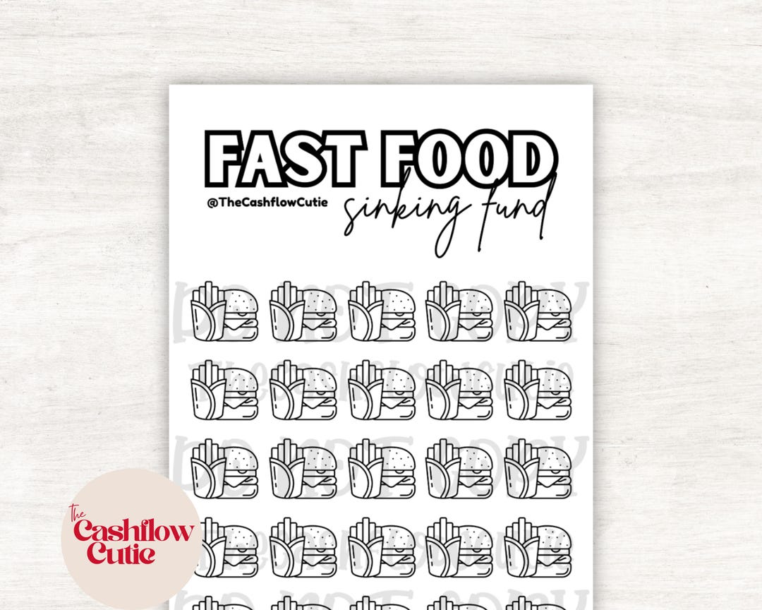 Fast Food Savings Challenge, Printable A6 Budget Binder, Blank Savings ...