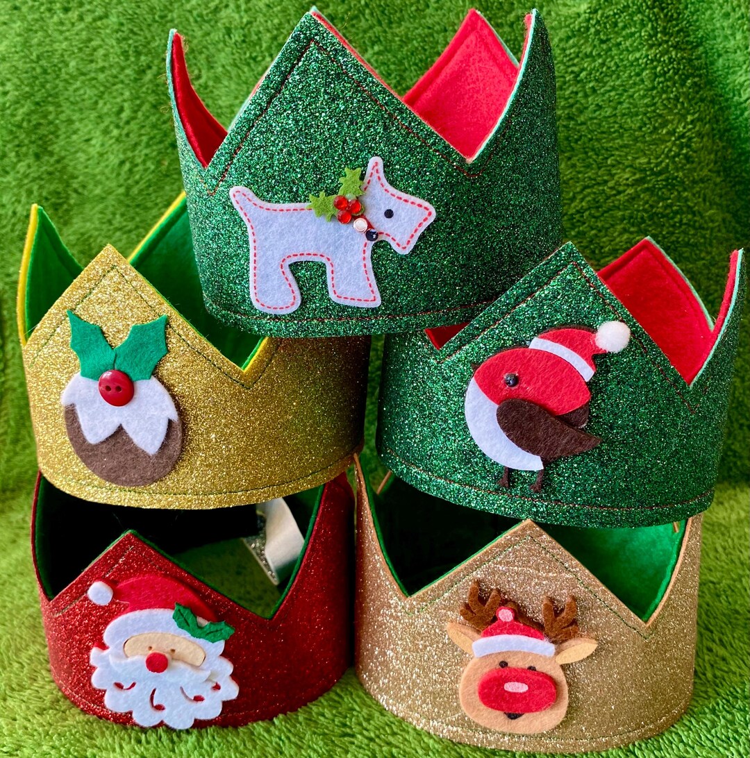 Christmas Party, Cracker Crowns, Reusable Crowns, Fabric Crowns, Party ...