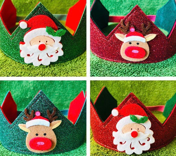Christmas Party Cracker Crowns Reusable Crowns Fabric - Etsy UK
