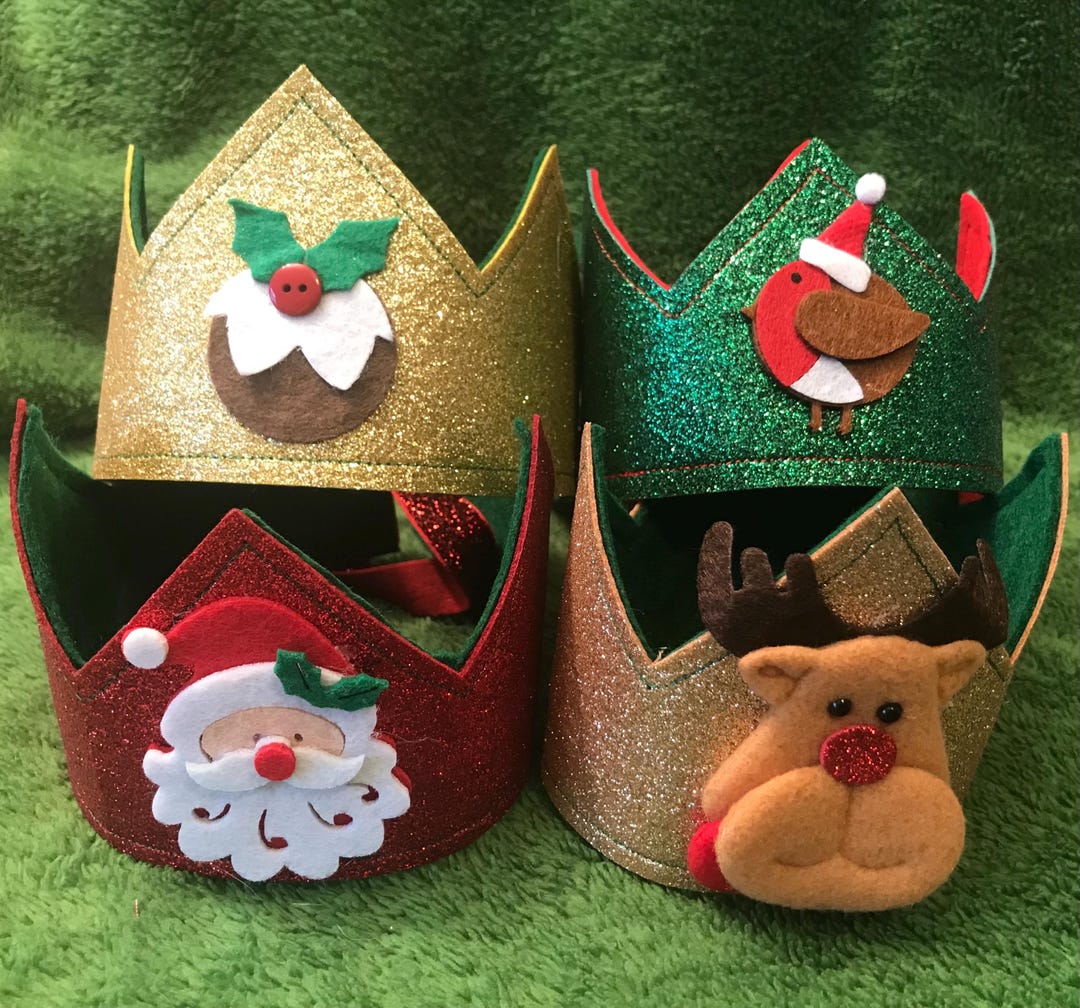 Christmas Party, Cracker Crowns, Reusable Crowns, Fabric Crowns, Party ...