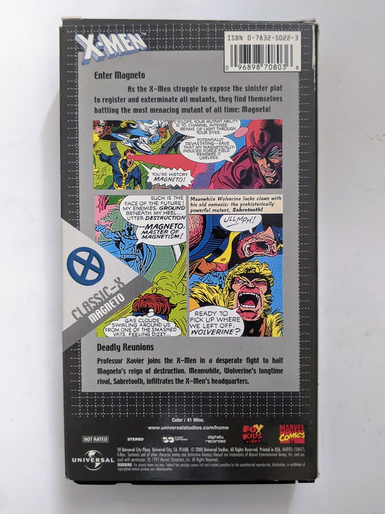 VHS Tape 1990s Fox Kids Marvel's Animated X-MEN Episode - Etsy