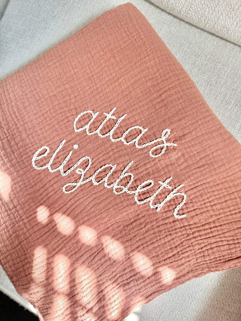 Personalized Hand Embroidered Heirloom Baby Swaddle Blanket Cotton ...