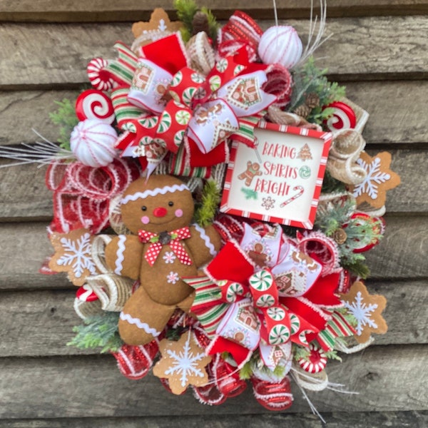 Gingerbread Wreath - Etsy