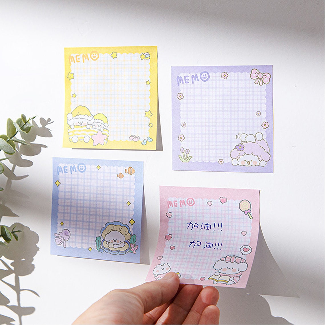 Cute Sticky Notes, Kawaii Sticky Notes Cute Stationary 8.0x8.0 CM ...
