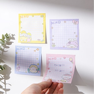 Cute Sticky Notes, Kawaii Sticky Notes Cute Stationary 8.0x8.0 CM ...