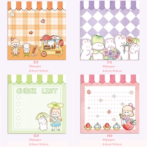 Cute Sticky Notes, Kawaii Sticky Notes Cute Stationary 8.0x8.0 CM ...