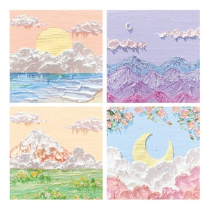Oil Painting Landscape Sticky Notes, Self-stick Note Pads for Easy to ...