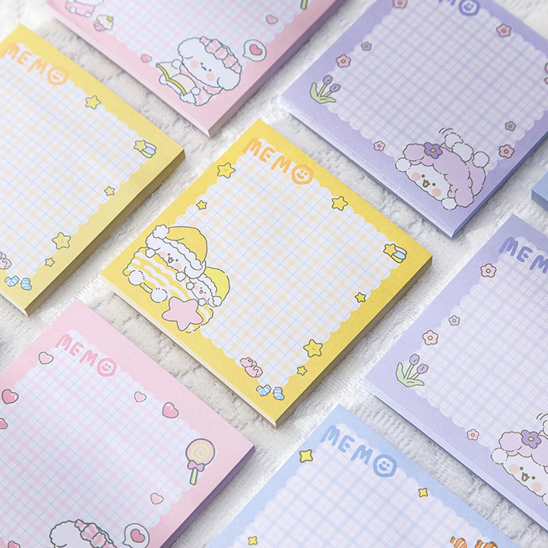 Cute Sticky Notes, Kawaii Sticky Notes Cute Stationary 8.0x8.0 CM ...