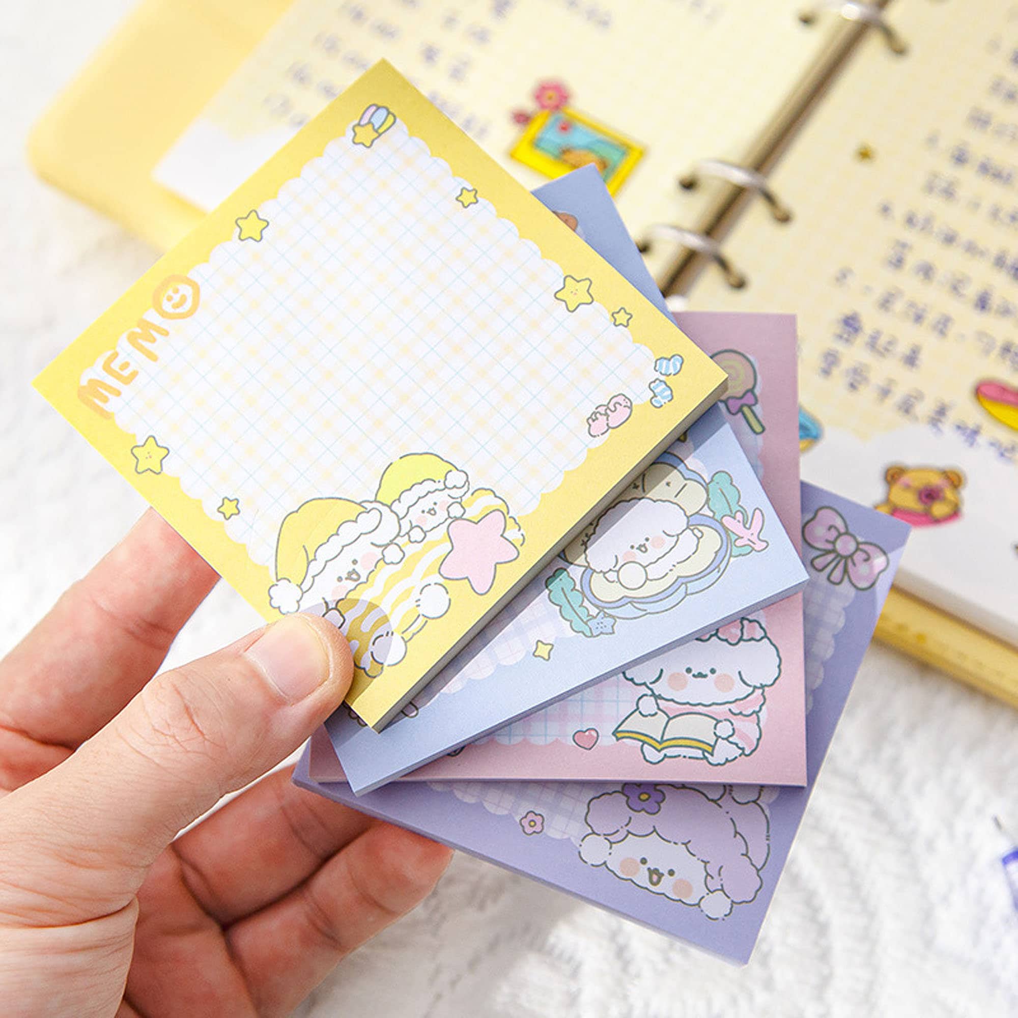 Cute Sticky Notes, Kawaii Sticky Notes Cute Stationary 8.0x8.0 CM ...