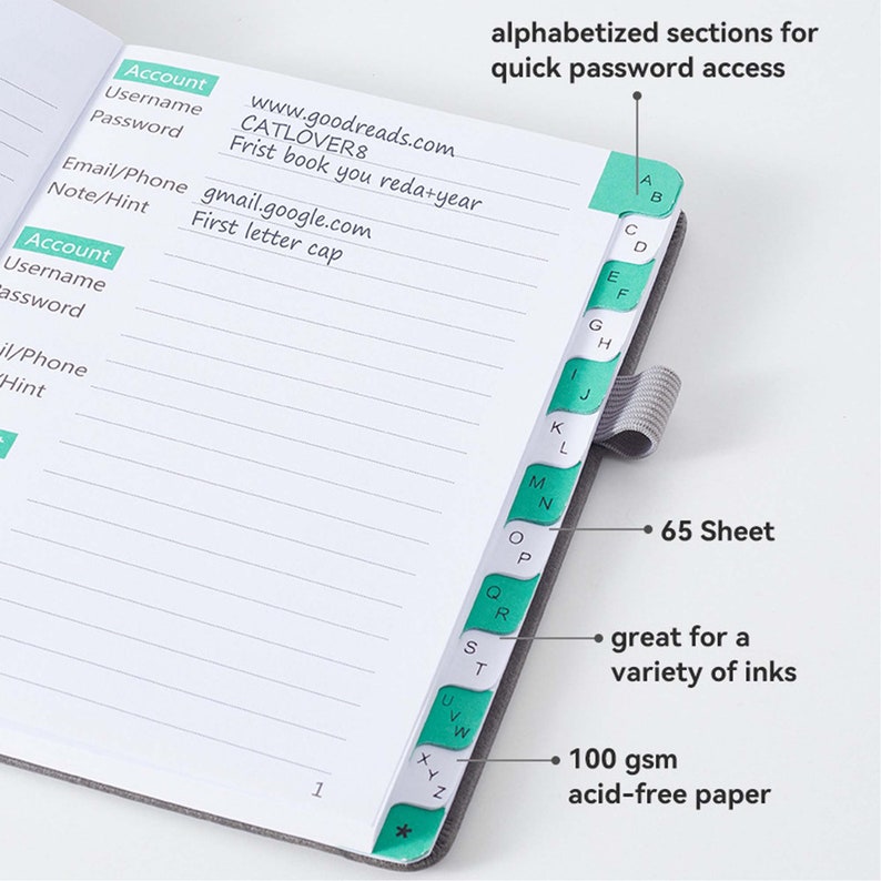 Password Book Password Keeper Book With Alphabetical Tabs Internet