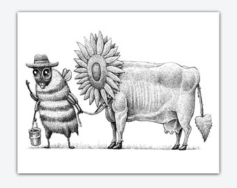 Surreal Bee Artwork | Etsy