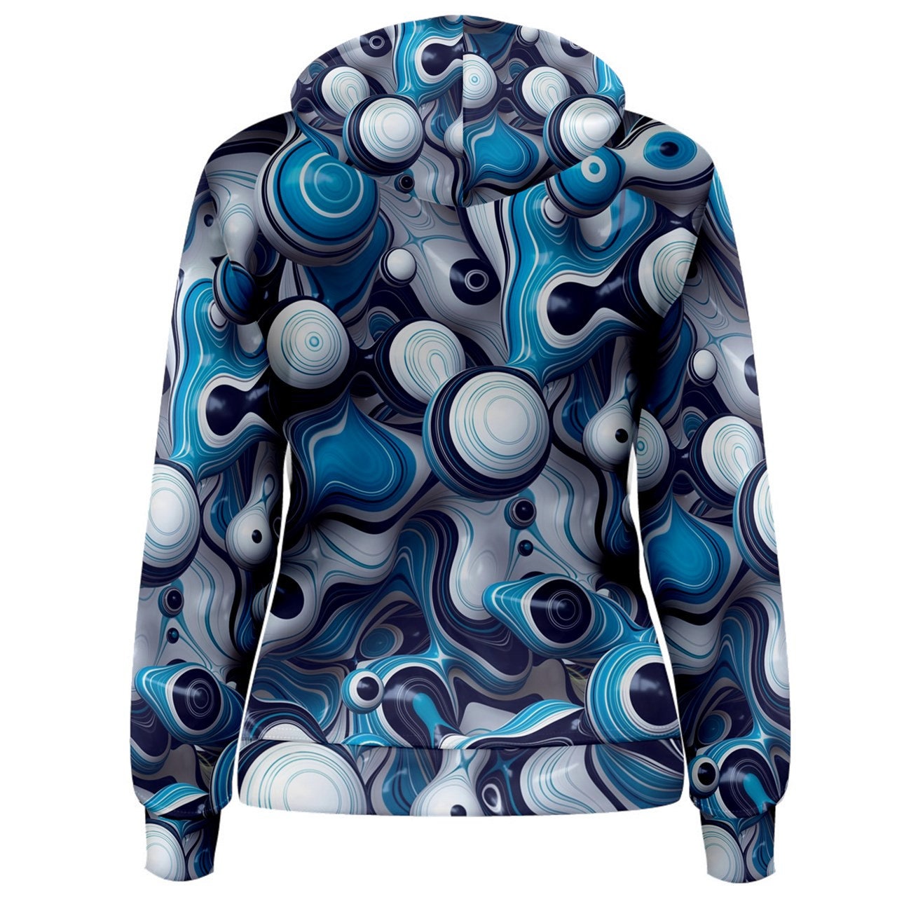 3d abstract wavy bubbles background blue white paint splash | Etsy