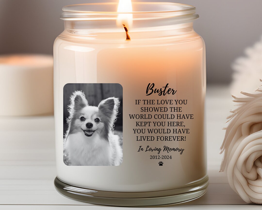 Personalized Dog Memorial Candle, Dog Loss 9oz Soy Candle, Custom Pet ...