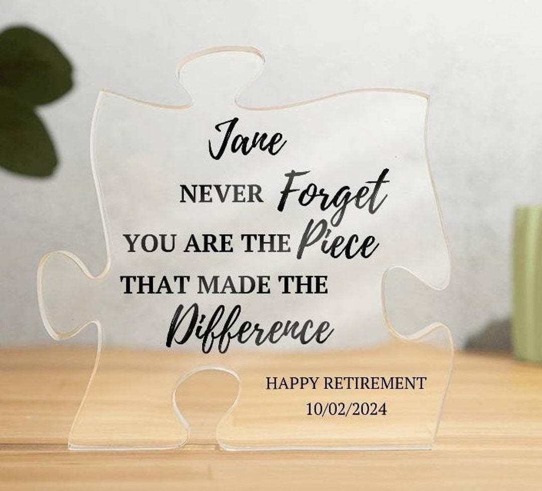 Personalized Acrylic Retirement Puzzle, Farewell Gift for Coworker ...