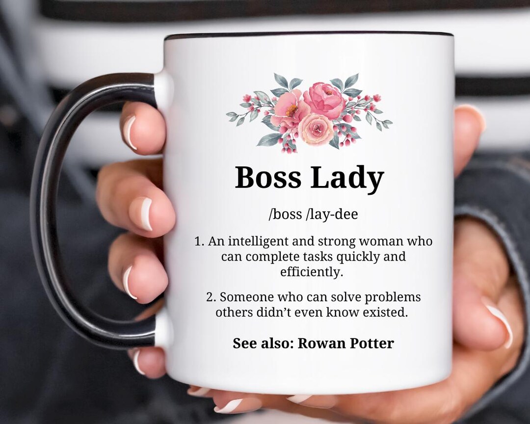 Personalized Boss Lady Flower Mug, Custom Boss Lady Floral 11oz 15oz ...