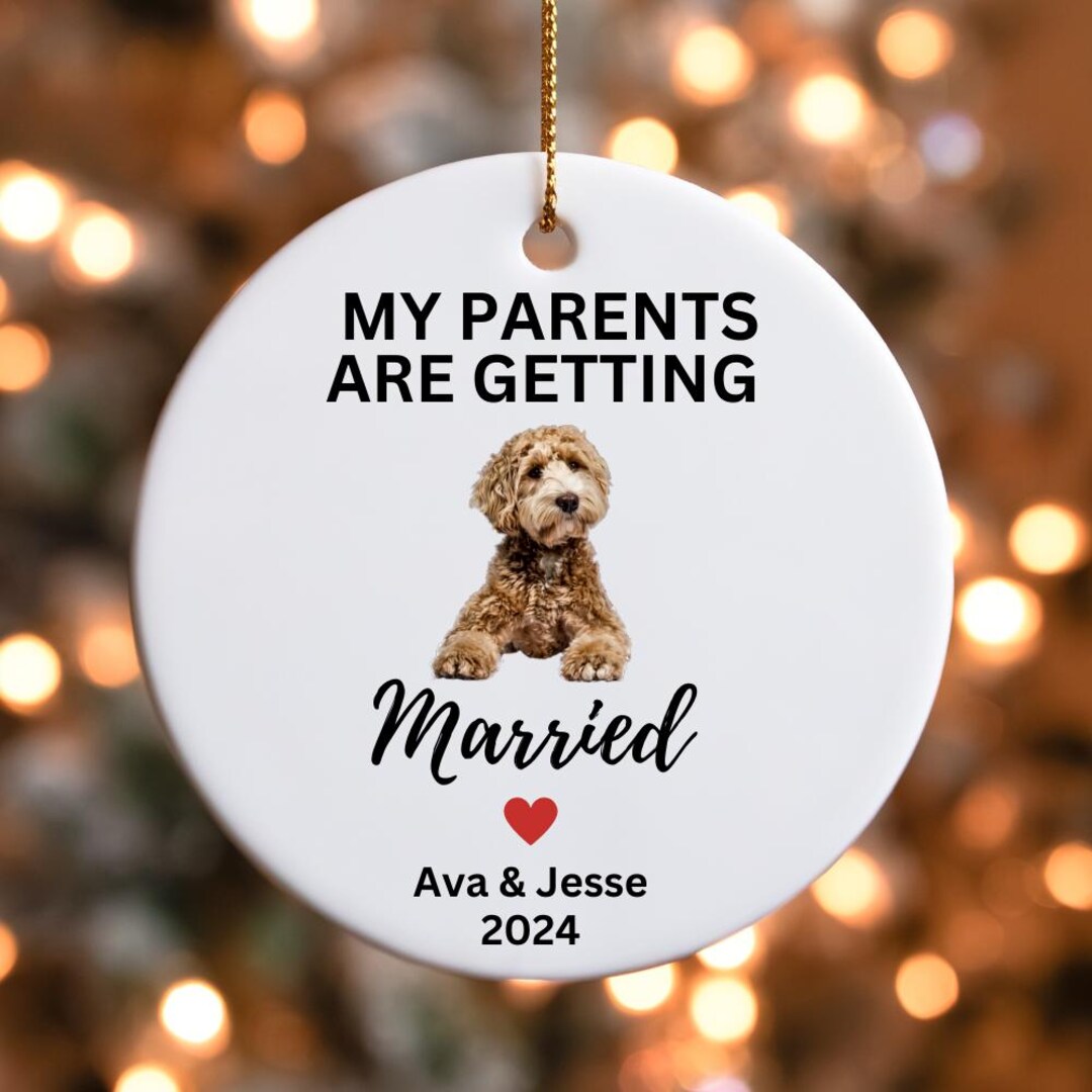 Personalized Dog Parents Getting Married Ceramic Ornament, Custom Pet ...